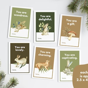 Woodland Animal Valentine Day Cards, Nature Valentines Day Cards ...