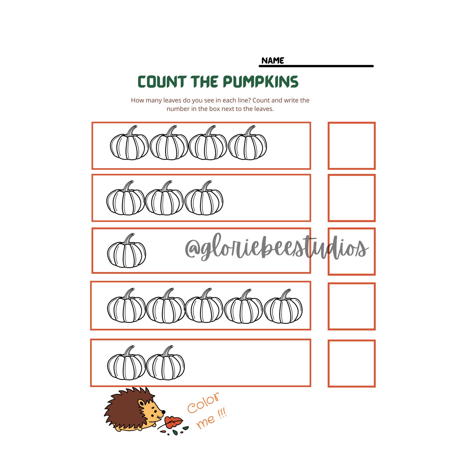 10 Page Autumn Printable Bundle for Pre K/ Tk/kindergarten PDF With a ...