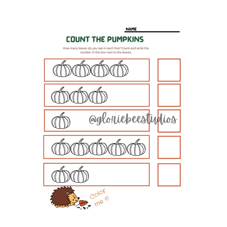 10 Page Autumn Printable Bundle for Pre K/ Tk/kindergarten PDF With a ...