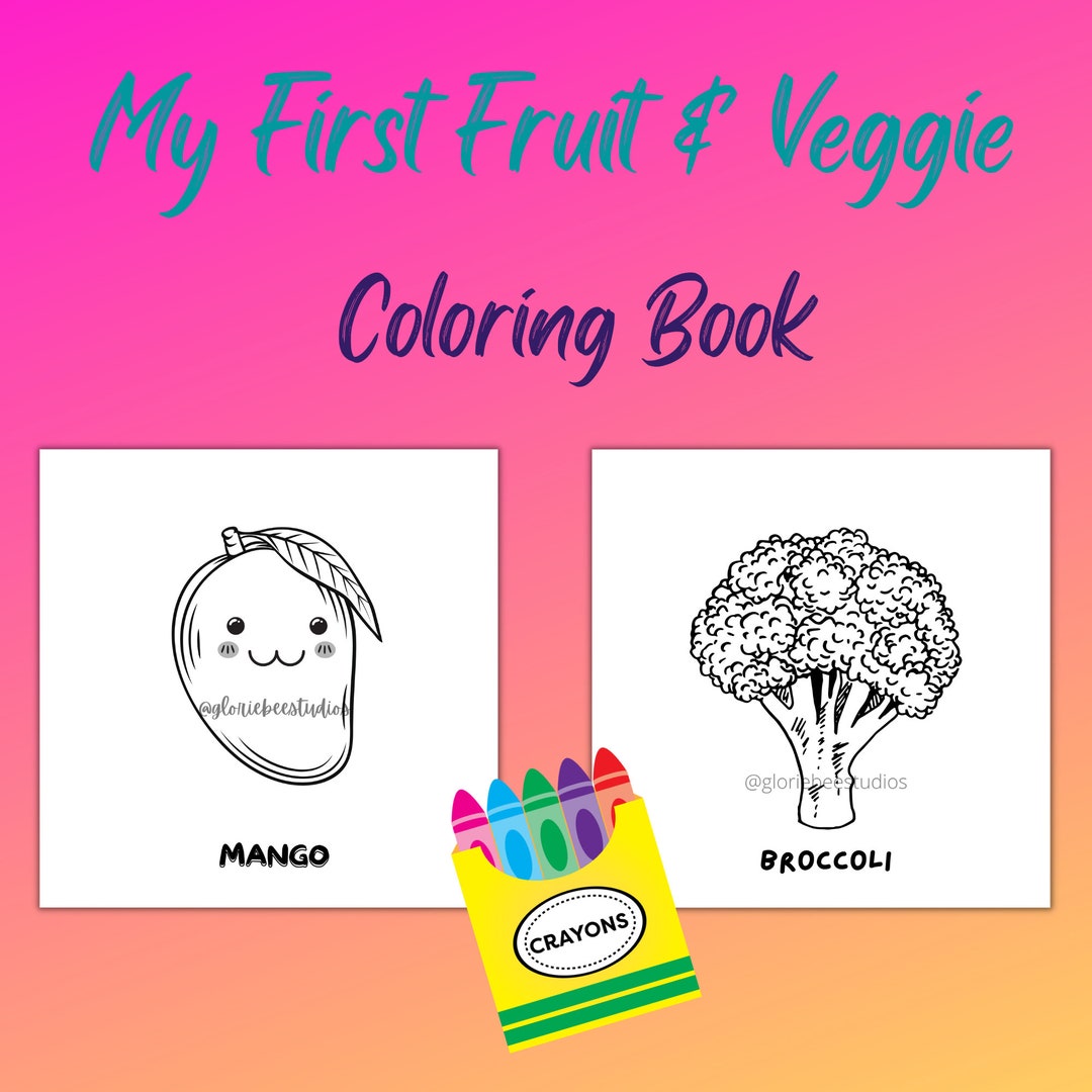 My First Fruit & Veggie Coloring Book - Etsy