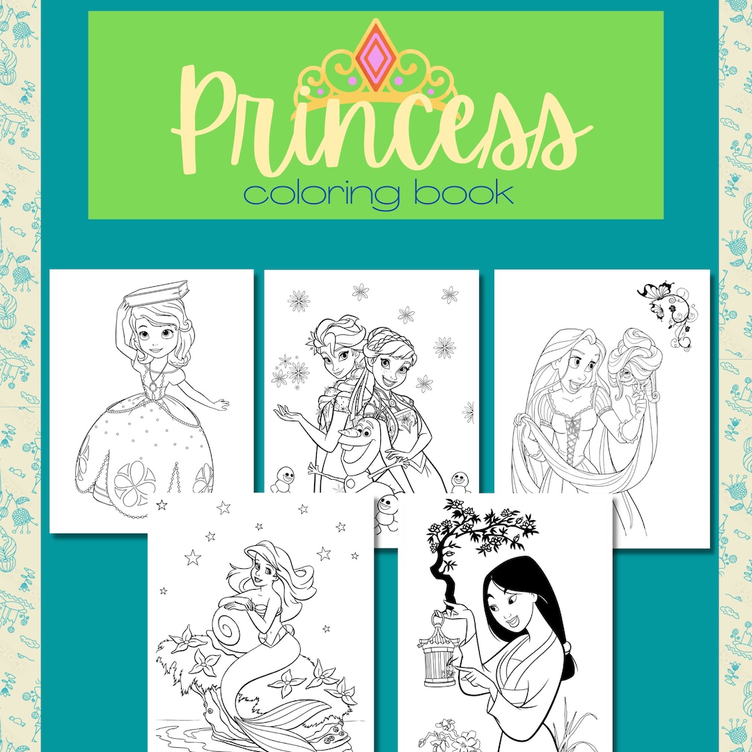 A Princess Coloring Book - Etsy