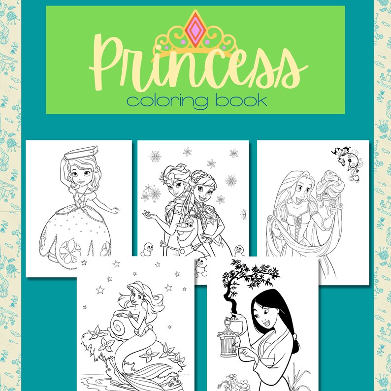 A Princess Coloring Book - Etsy