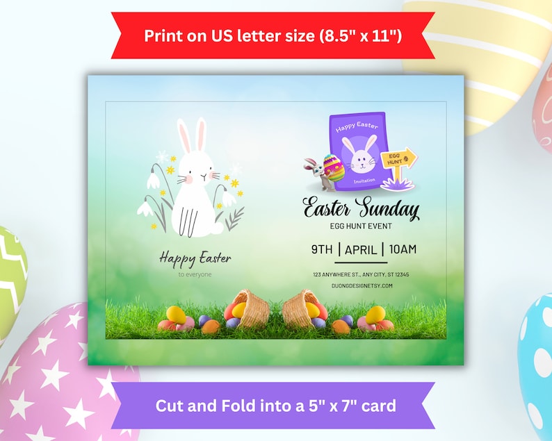 Easter Card, Printable Card, Birthday Card, Digital Card, Greeting Card ...