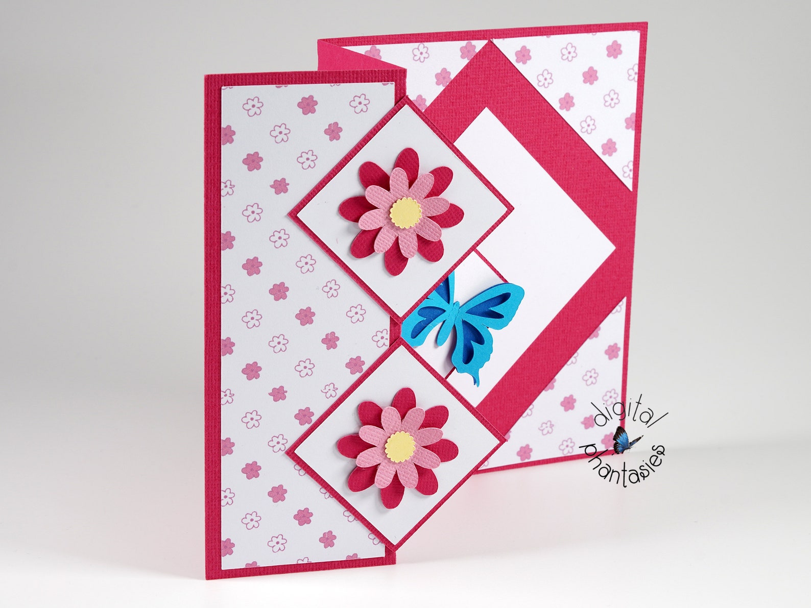Fold Back Pop up Card With Envelope SVG File for Silhouette and Cricut ...