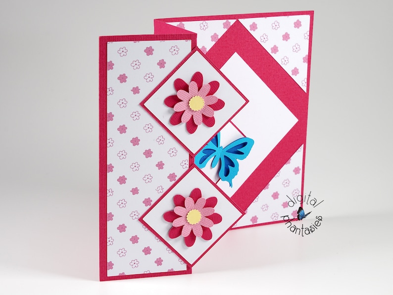 Fold Back Pop up Card With Envelope SVG File for Silhouette and Cricut Cutting Machines - 3D Fun ...