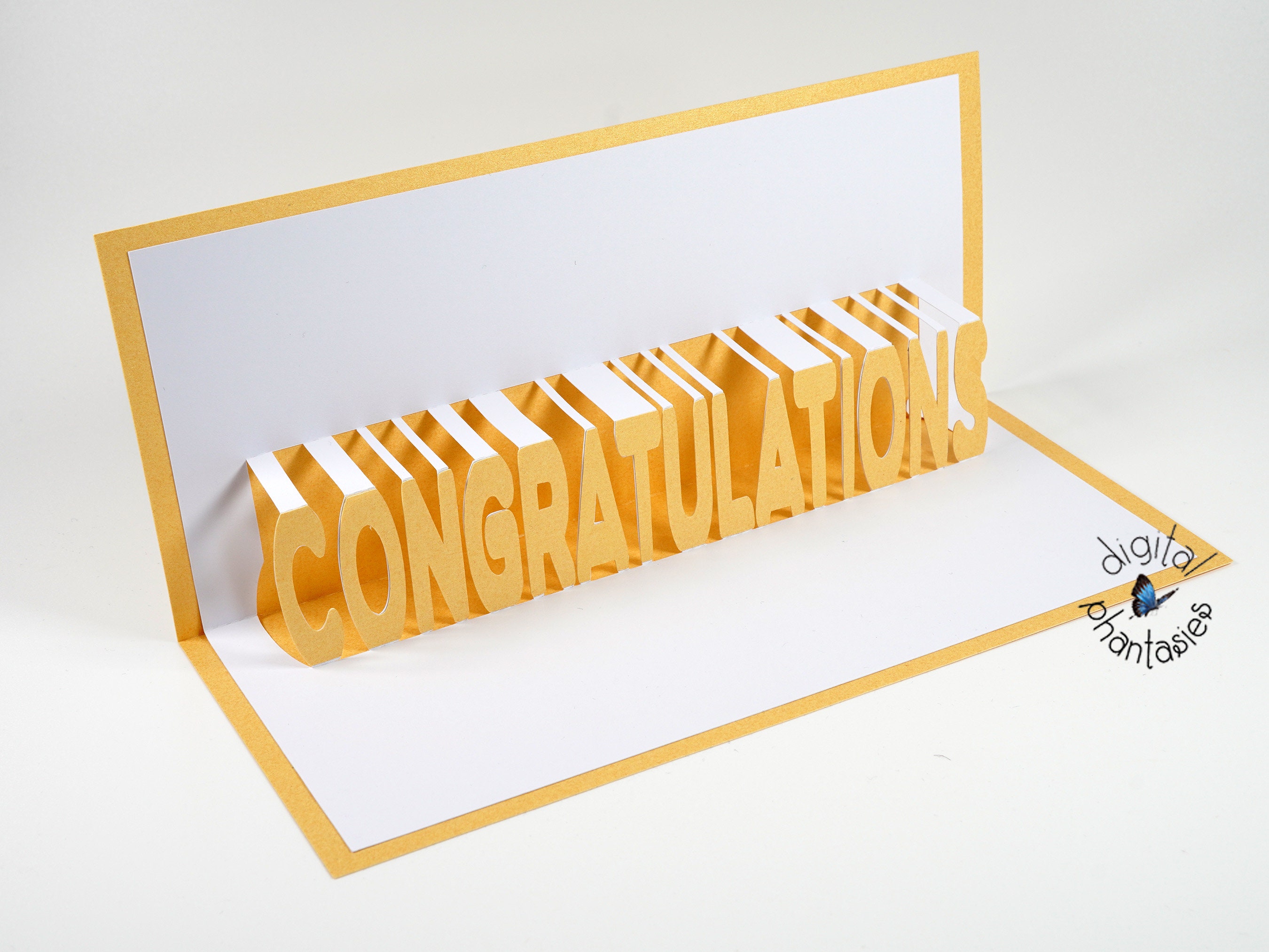 Congratulations Pop up Slimline SVG Card Cutting File for Cricut and ...