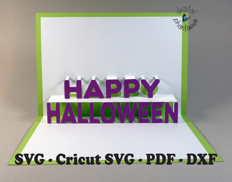 SVG Happy Halloween Pop up Card Instant Download File - Etsy