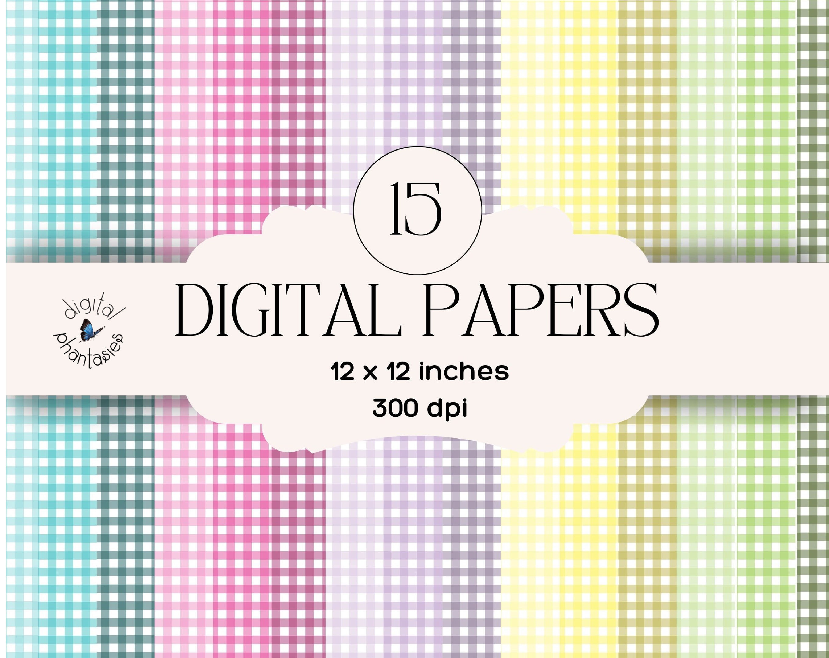 Mini Gingham Check Digital Paper Seamless Pattern Set Tiny Pattern ...