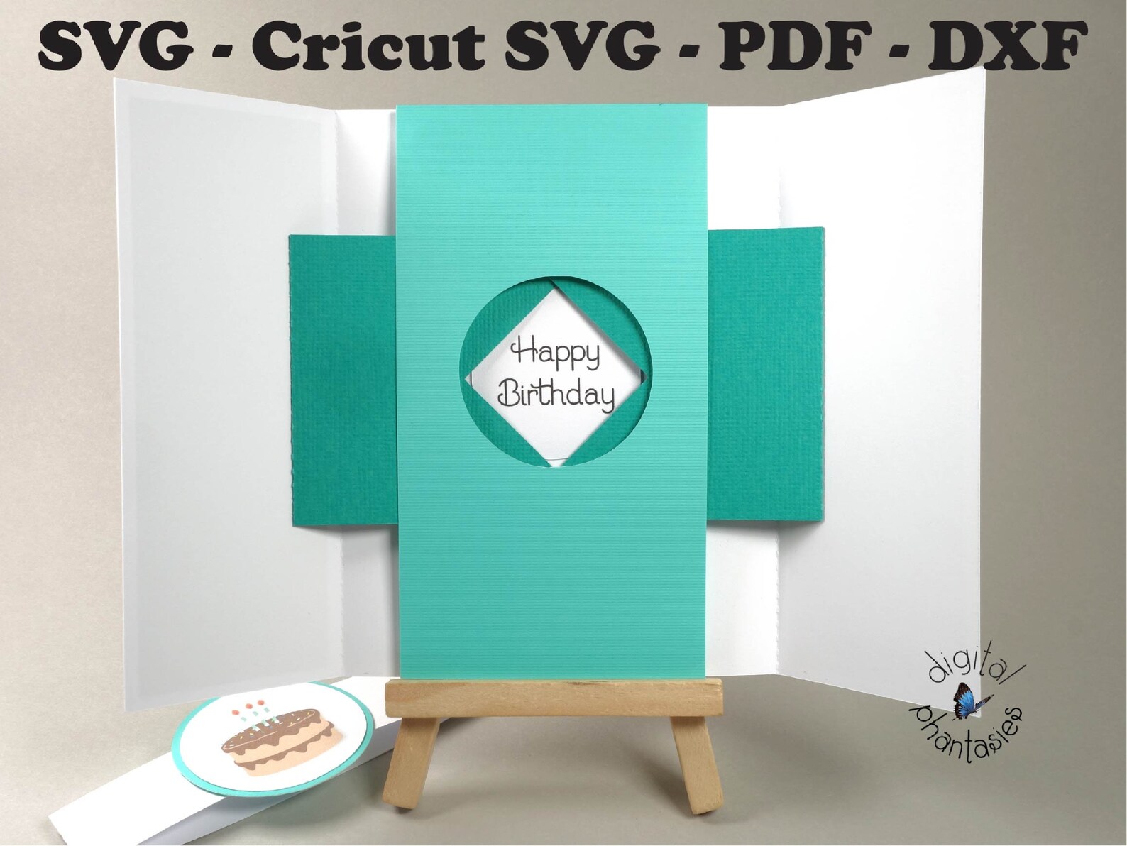 SVG Happy Birthday Shutter Card Instant Digital Download File - Etsy