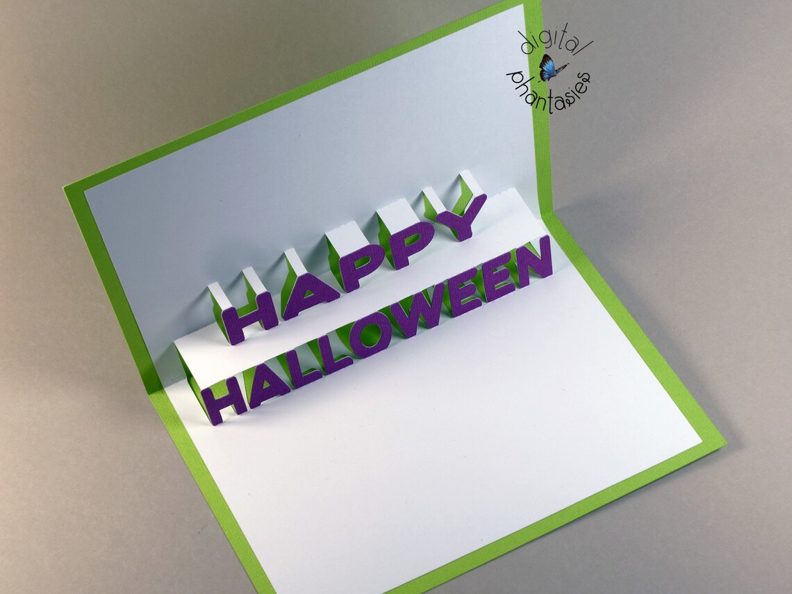 SVG Happy Halloween Pop up Card Instant Download File - Etsy