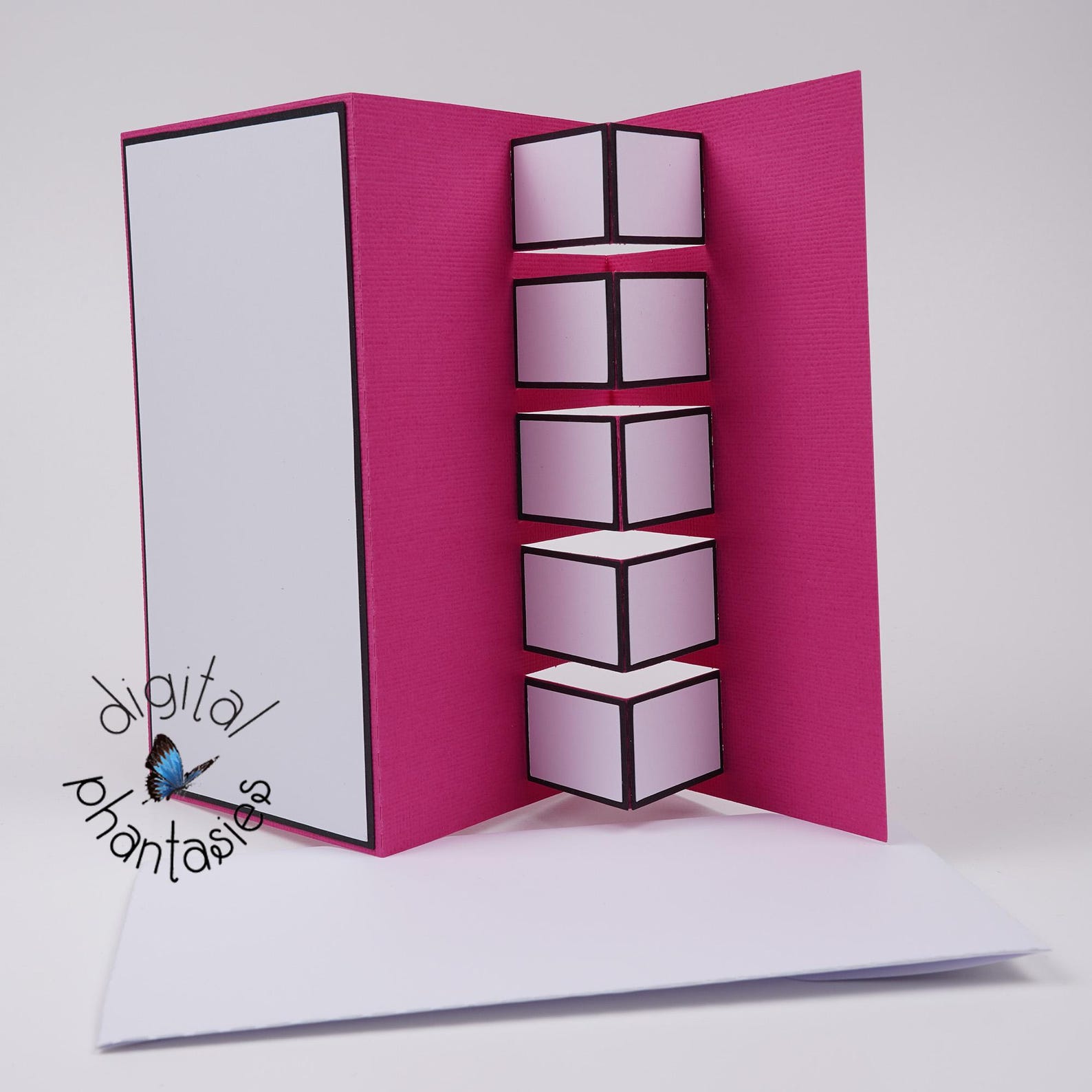 5 Step Building Block Pop up Card SVG, Fun Fold, 3D Fancy Card Template ...