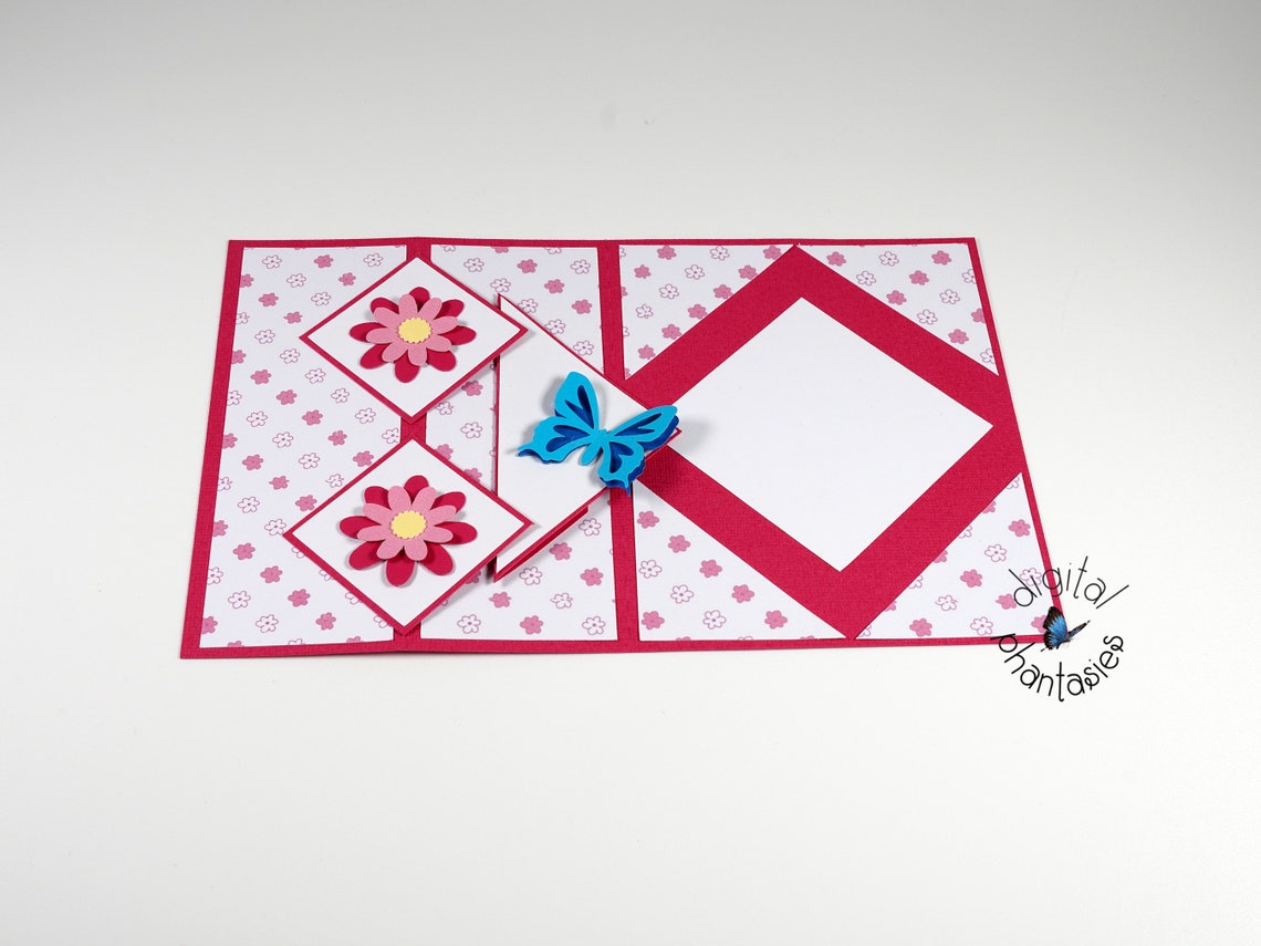 Fold Back Pop up Card With Envelope SVG File for Silhouette and Cricut ...