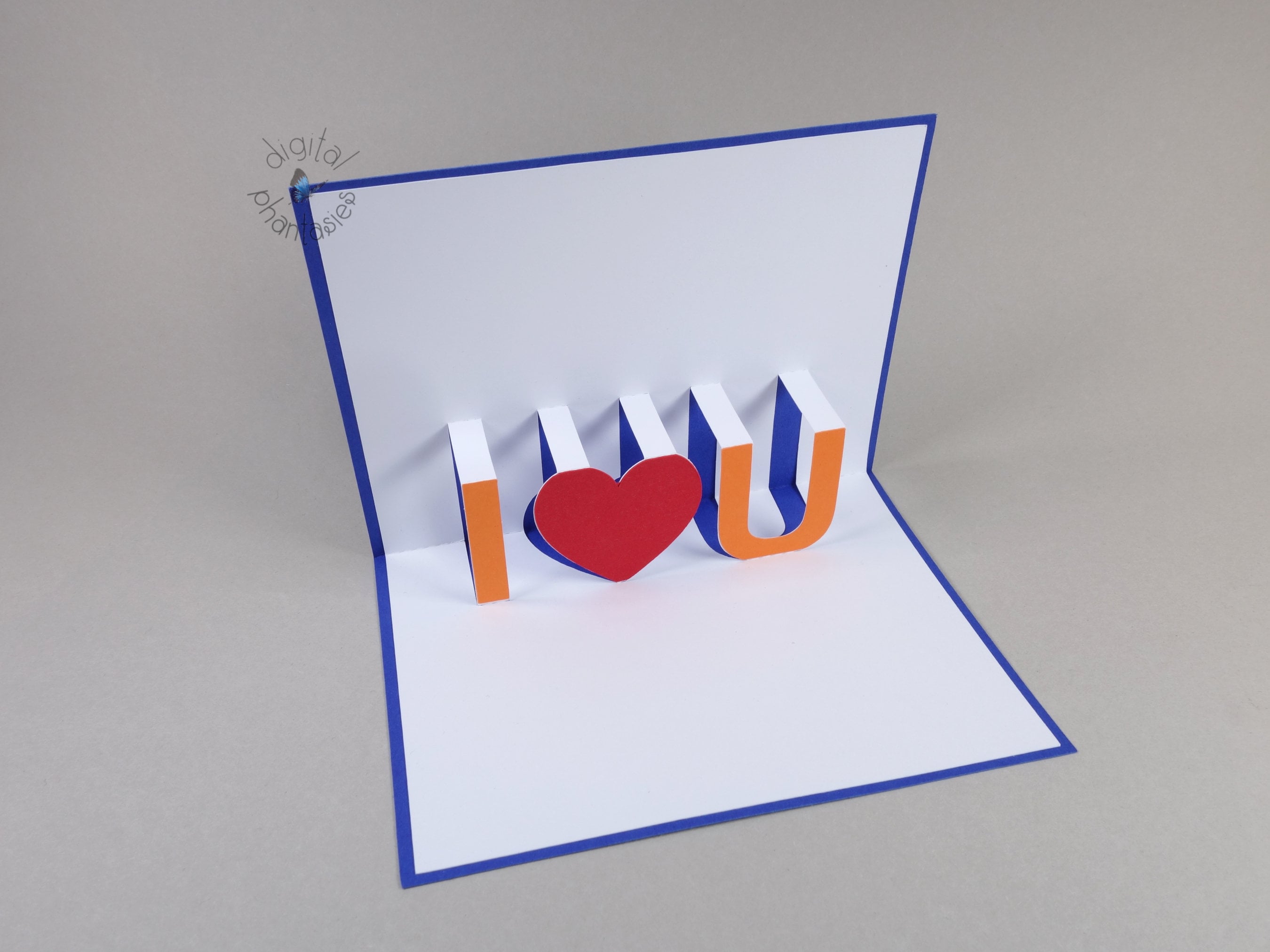SVG I Heart U Pop up Card Instant Download File - Etsy