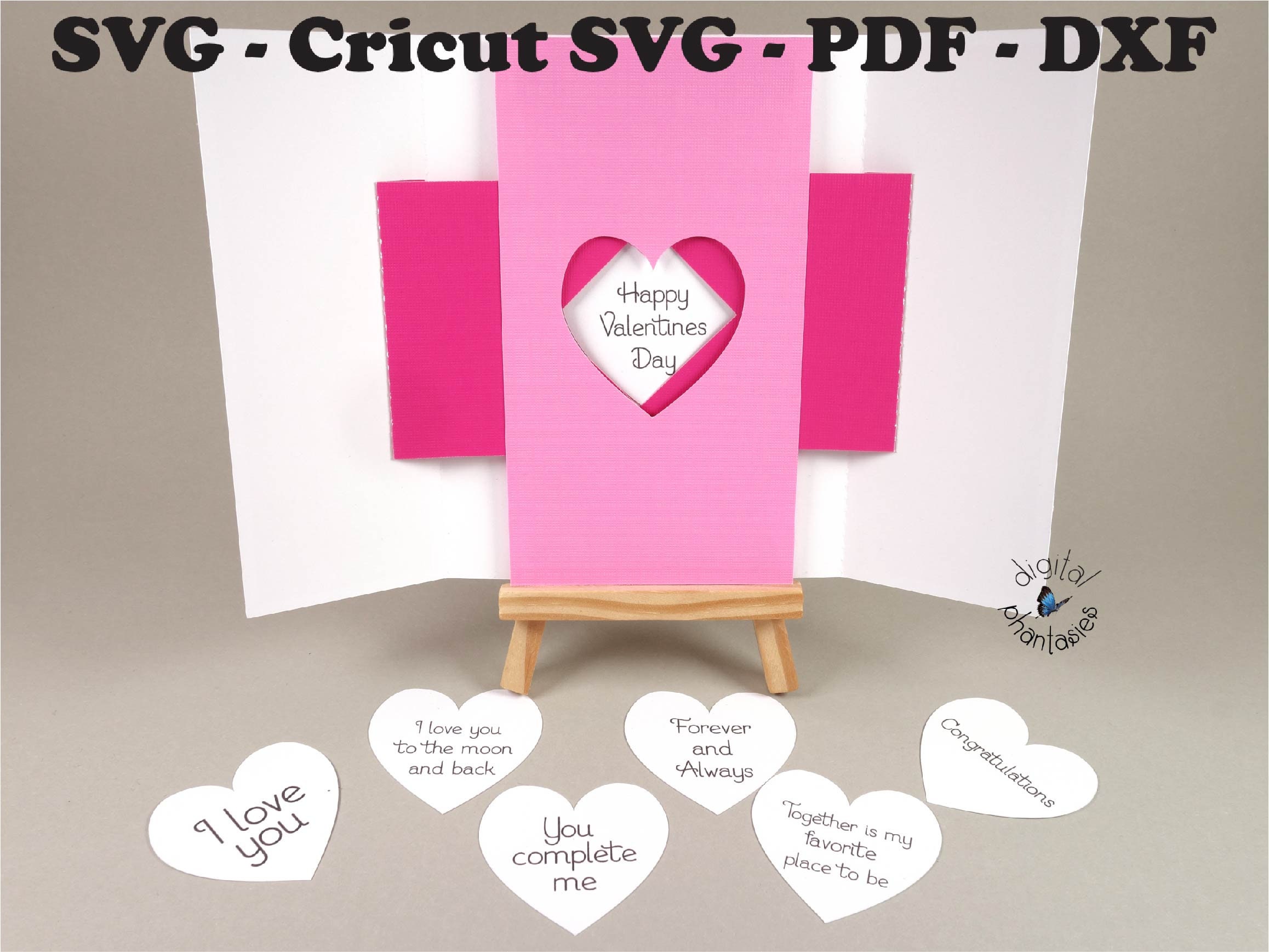 SVG Heart Shutter Card Instant Digital Download File - Etsy