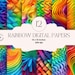 12 Rainbow Digital Papers Background for Scrapbooking, Cardmaking and ...