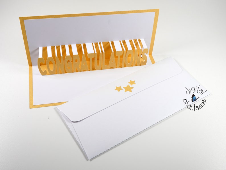 Congratulations Pop up Slimline SVG Card Cutting File for Cricut and ...