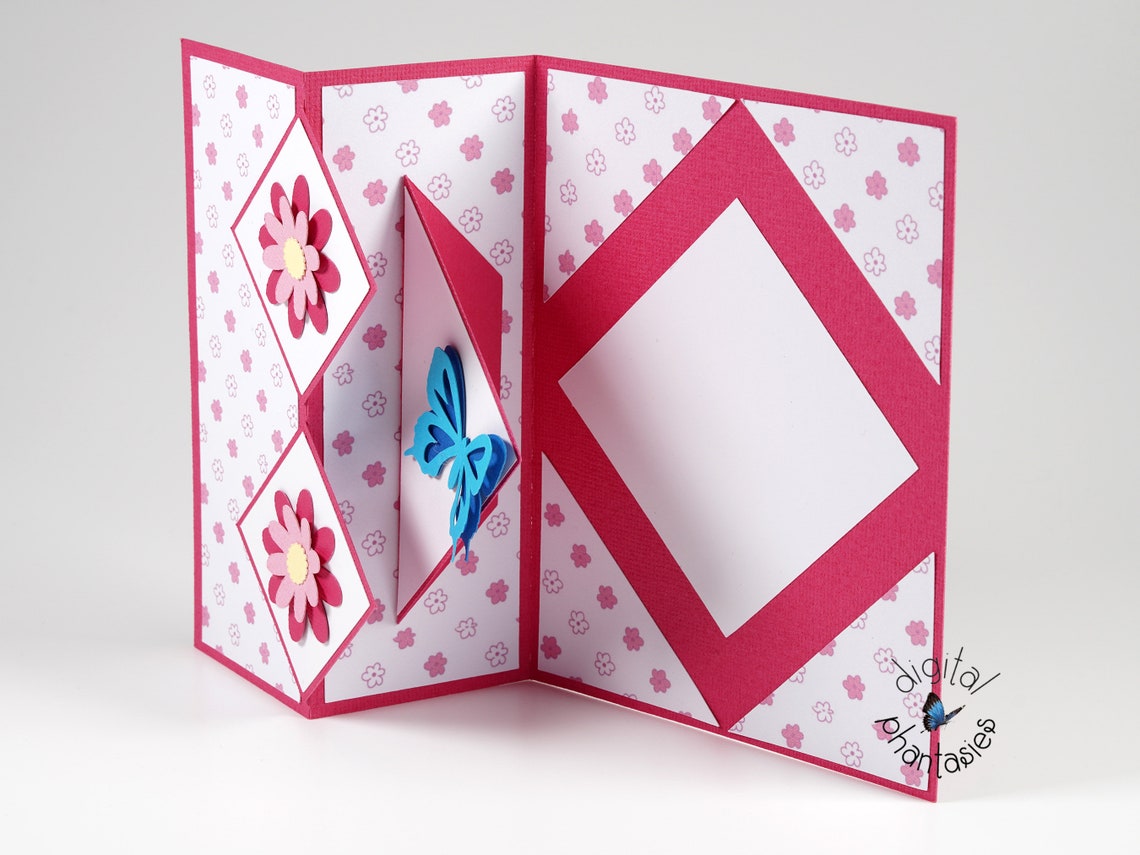Fold Back Pop up Card With Envelope SVG File for Silhouette and Cricut ...
