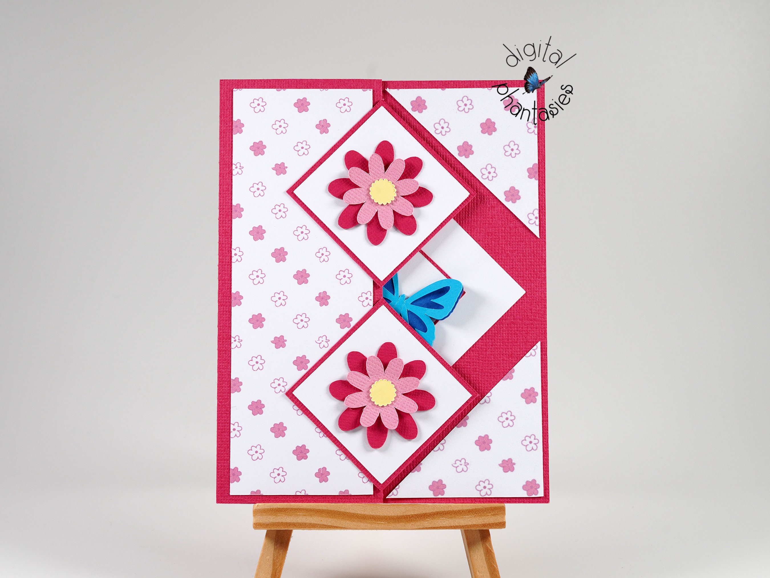 Fold Back Pop up Card With Envelope SVG File for Silhouette and Cricut ...