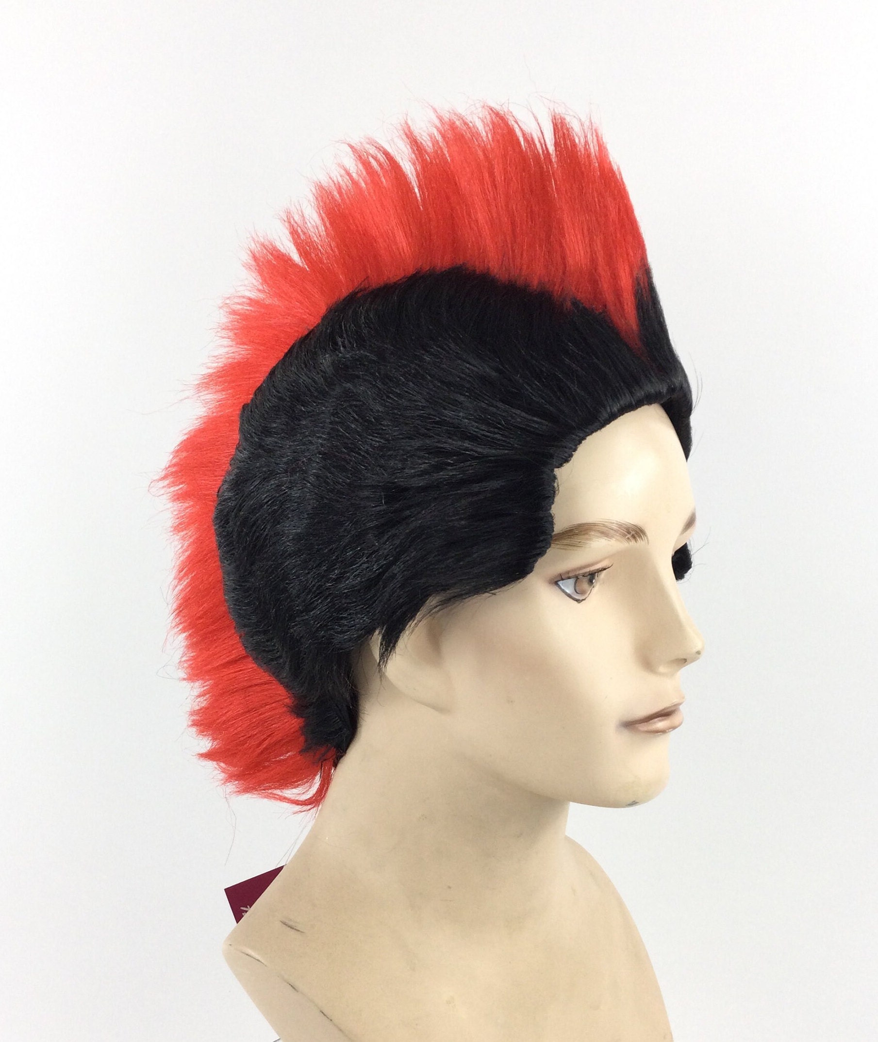 1980's Punk Mohawk Unisex Wig by Spirit Wigs Black/red - Etsy