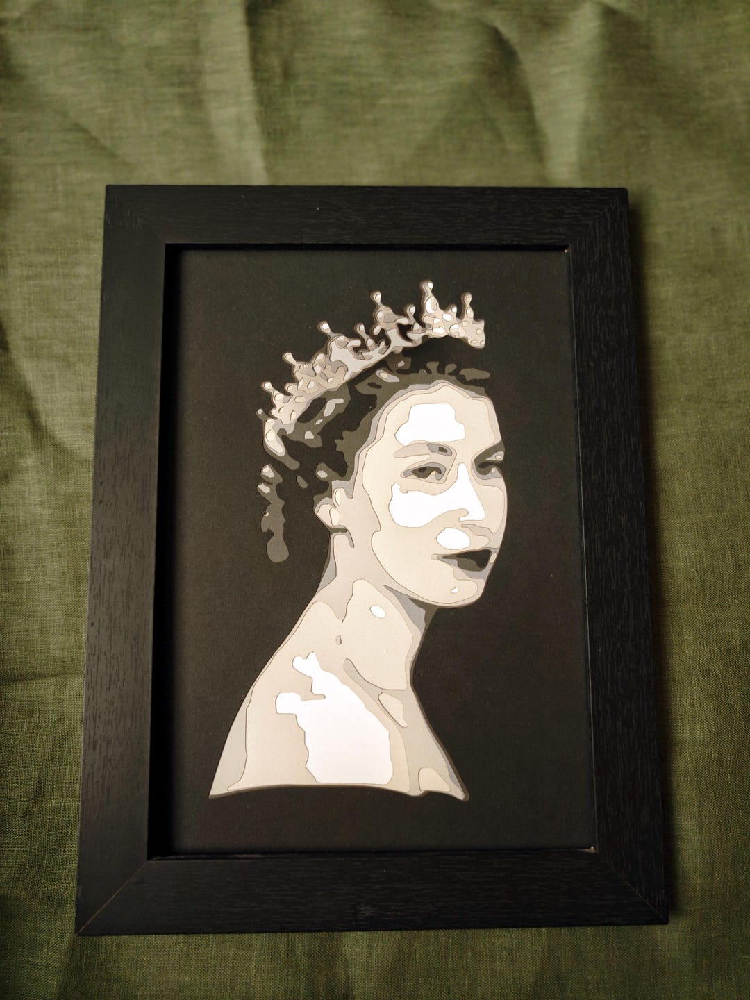 Queen Elizabeth II - Young , A4 Papercut Art, Layered Paper Wall Decor ...