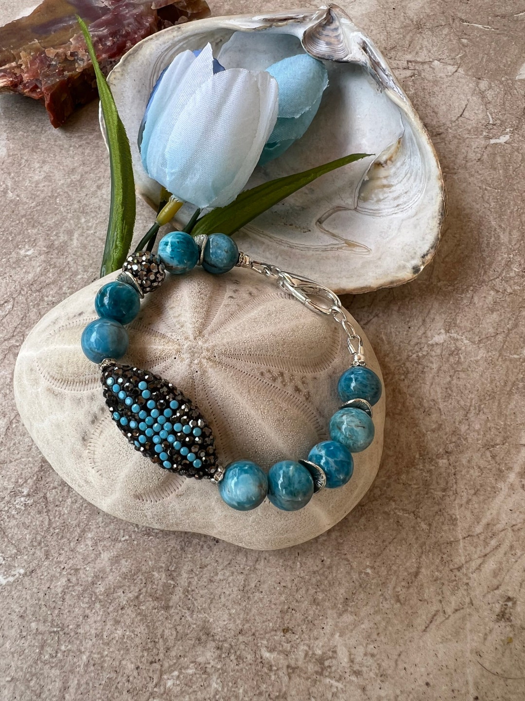 Brazilian Blue Apatite Bracelet - Etsy