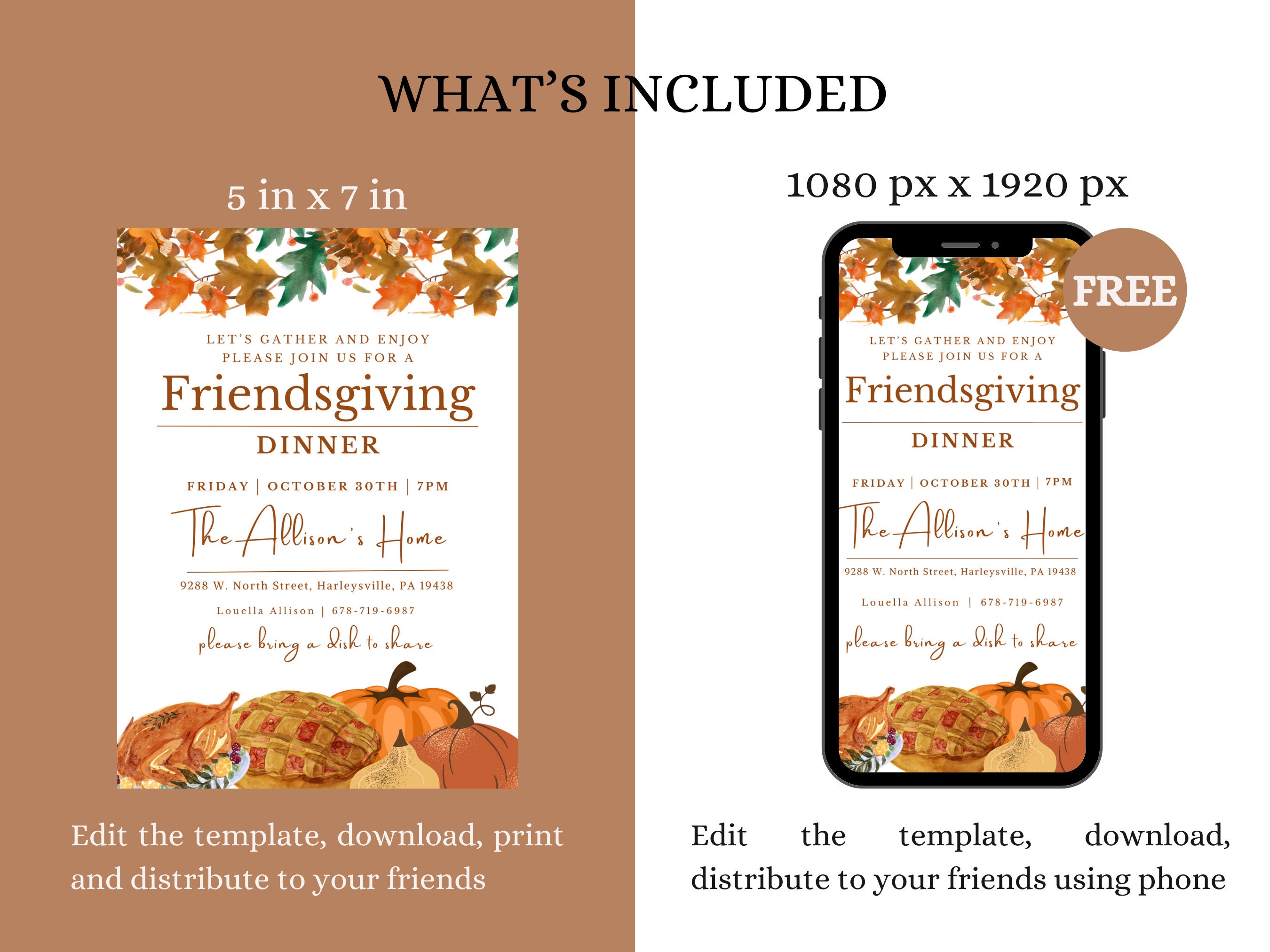 Friendsgiving Invitation, Friendsgiving Evite, Friendsgiving Invite ...