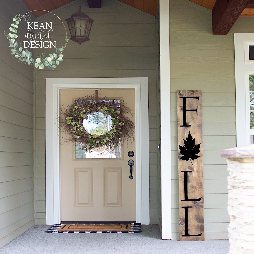 Fall Leaf Porch Sign SVG File: Cricut, Fall Porch Signs, Trendy Fall ...