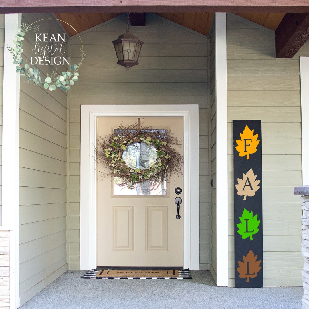 Fall Leaf SVG, Porch Leaner SVG, Porch Sign File, Cricuit & Silhoette ...