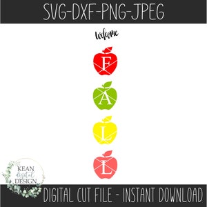 Welcome Fall Apples SVG, Porch Leaner SVG, Porch Sign File, Cricuit ...