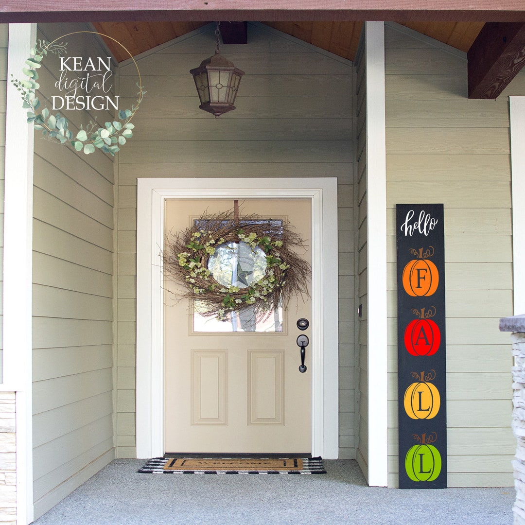 Hello Fall Pumpkins SVG Porch Leaner SVG Porch Sign File - Etsy