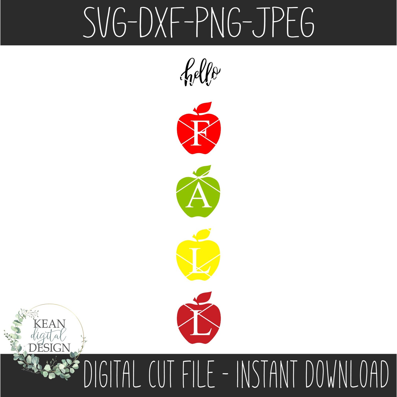 Hello Fall Apples SVG Porch Leaner SVG Porch Sign File - Etsy