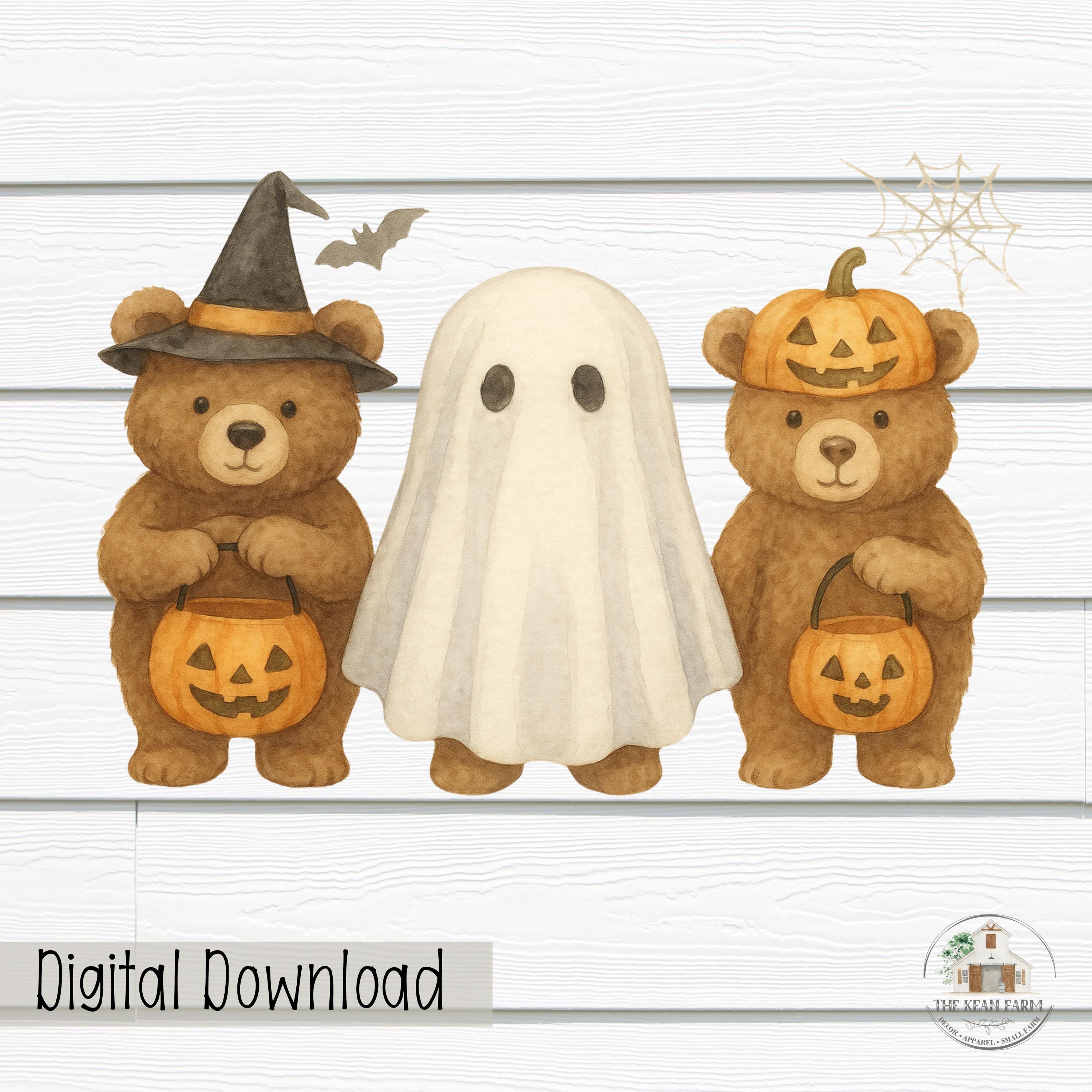 Halloween Bear Png, Cute Bear PNG, Halloween Shirt, Trendy Png ...