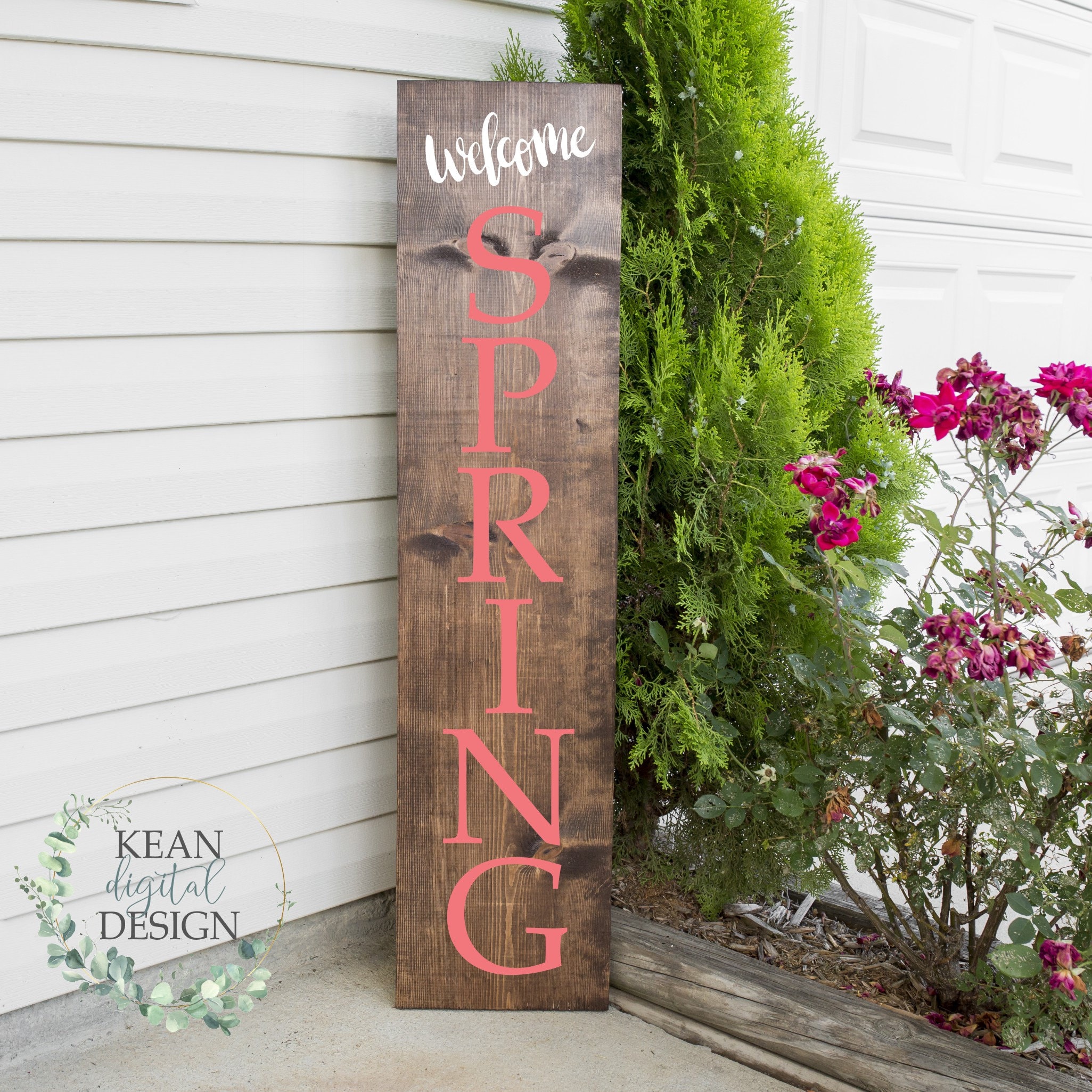 Welcome Spring Sign SVG, Porch Leaner SVG, Porch Sign File, Cricuit ...
