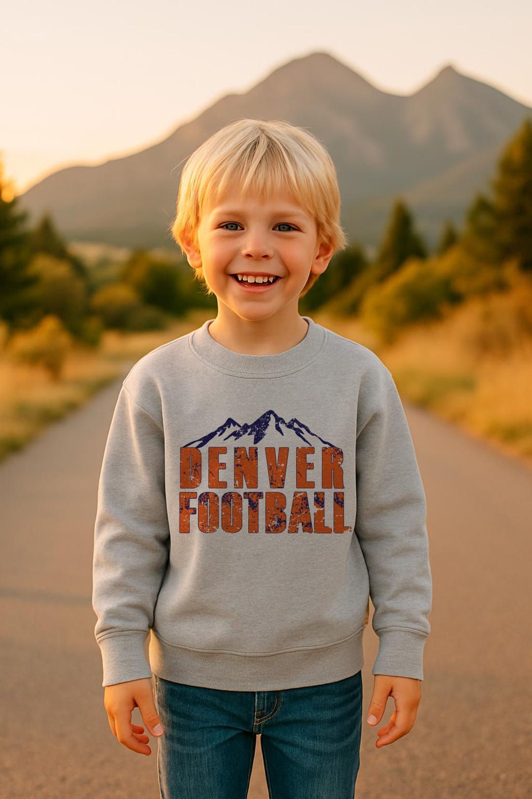 Kids Denver Football Sweatshirt | Toddler Football Fan | Kids Broncos ...