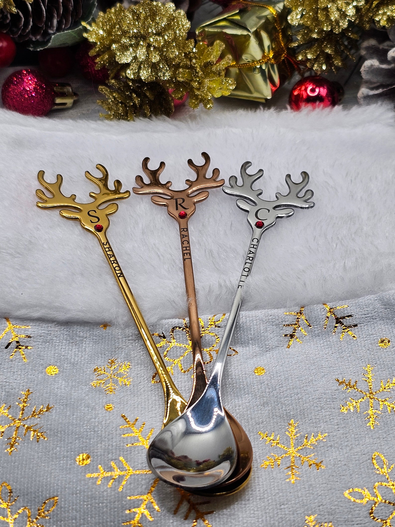 Personalised Reindeer Shaped Hot Chocolate Spoon - Etsy UK