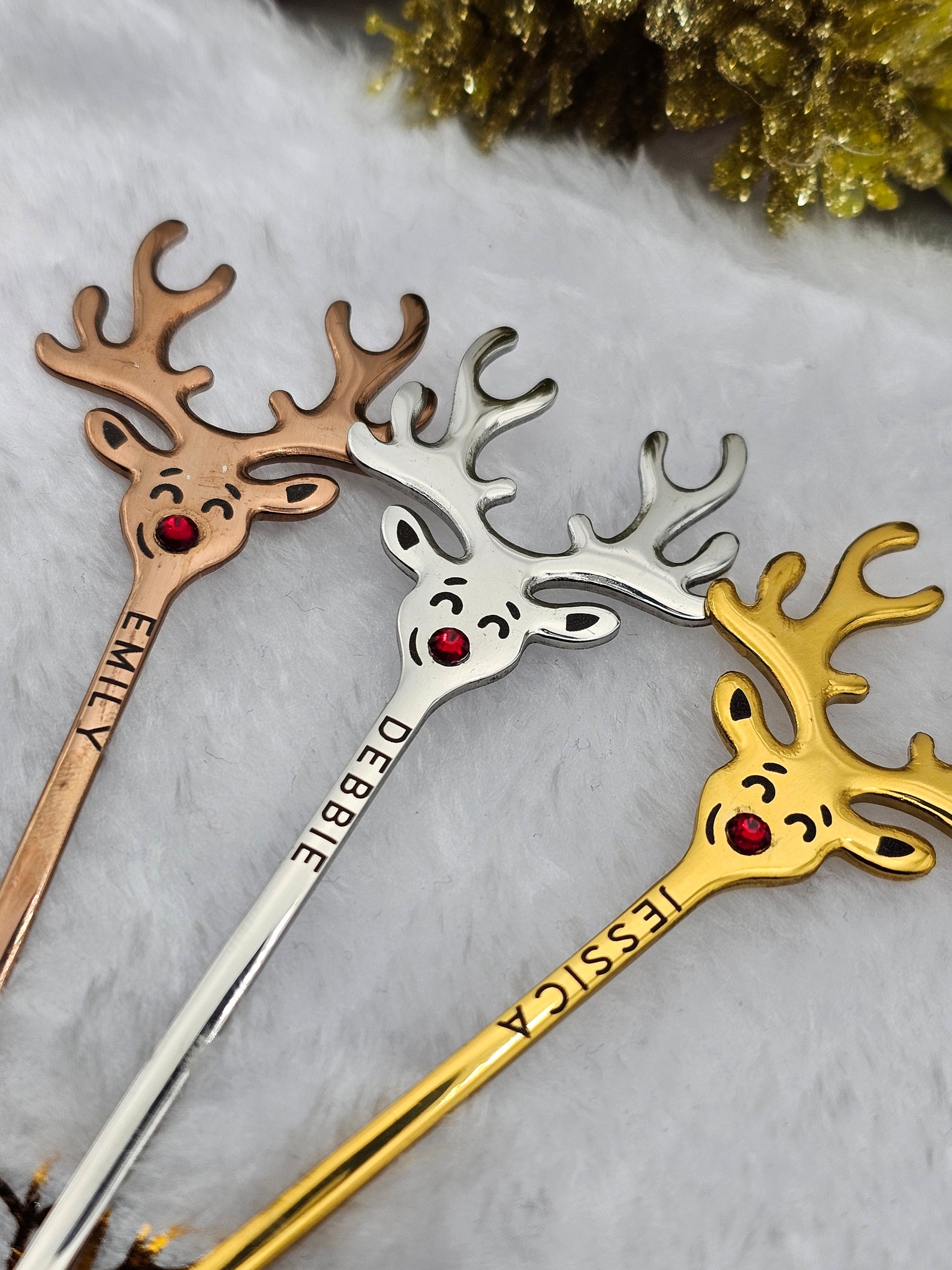 Personalised Reindeer Shaped Hot Chocolate Spoon - Etsy UK