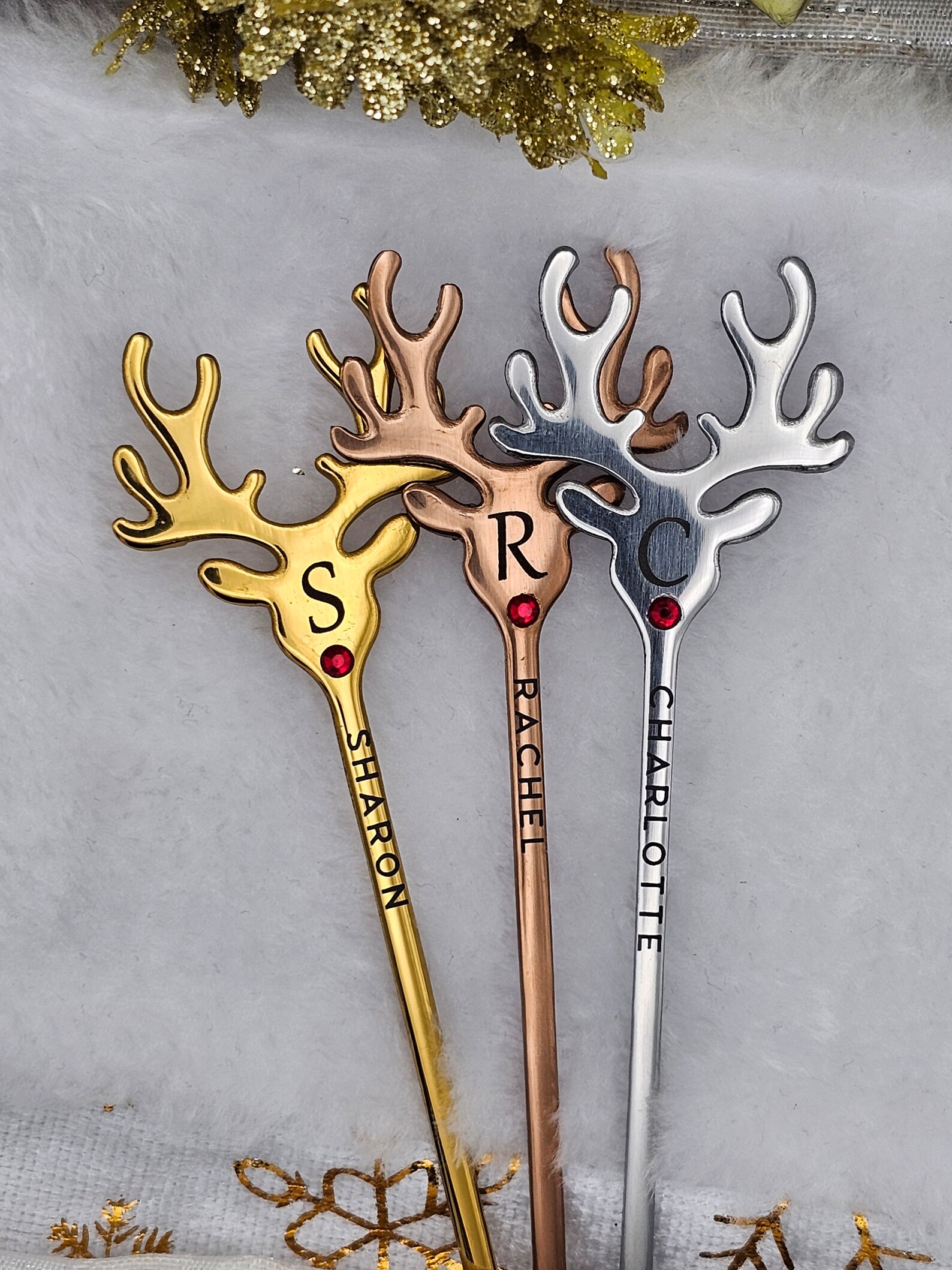 Personalised Reindeer Shaped Hot Chocolate Spoon - Etsy UK