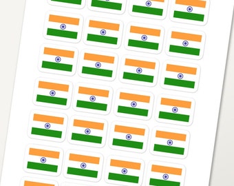 40 Removable Stickers: Indian Flag, India Party Favors, Decals - Etsy