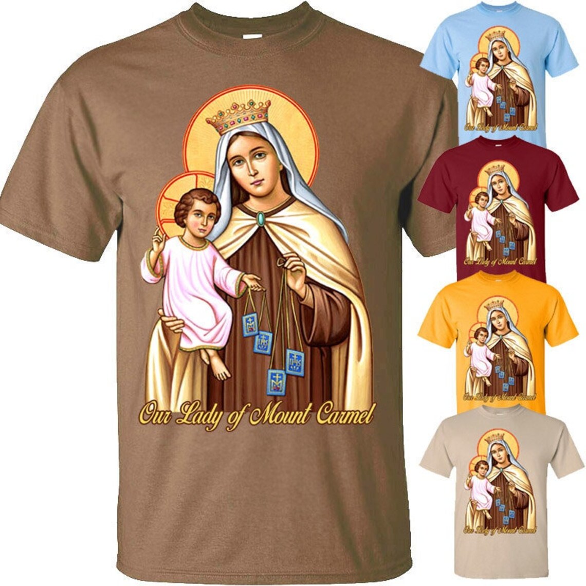 Our Lady of Mount Carmel V5 DTG PRINT Men Tshirt S M L XL 2XL 3XL 4XL ...