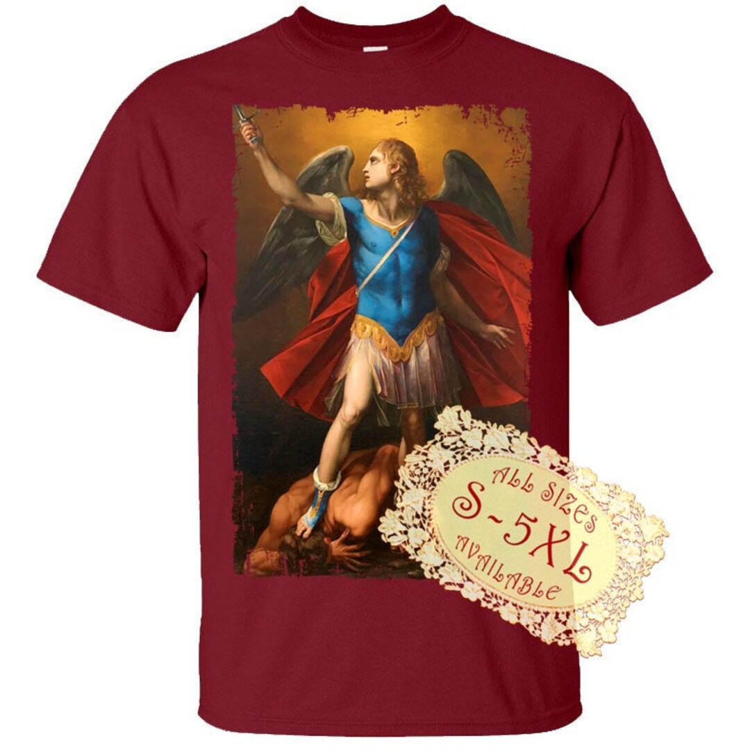 Saint Michael Archangel V21 Catolic Christian Church DTG PRINT - Etsy
