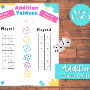 Addition Dice Game for Kids | Instant Download | Fun and Easy Game to ...