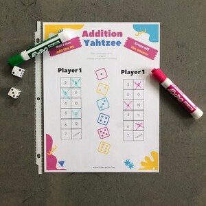 Math Dice Game Bundle | Multiplication, Addition and Number Recognition ...