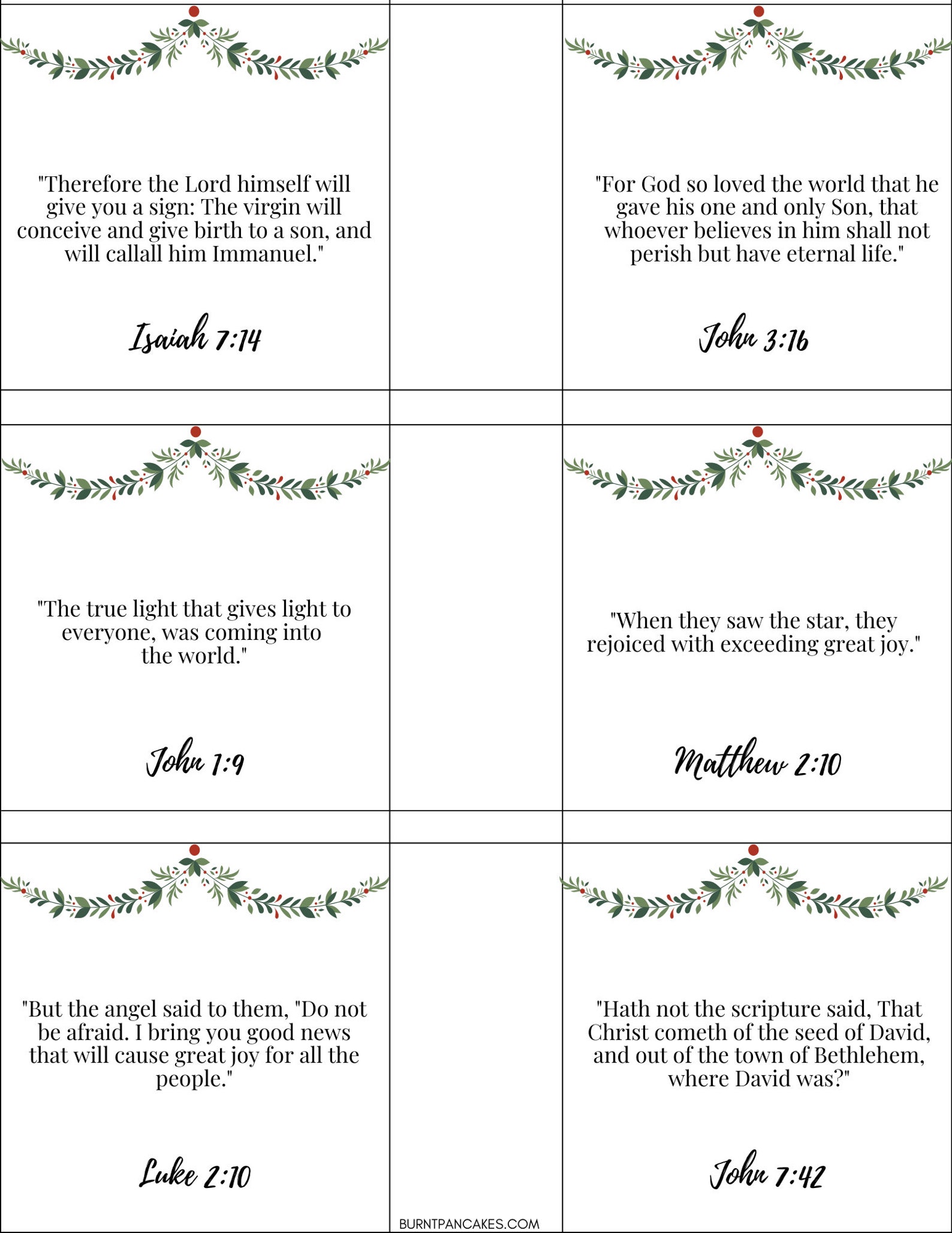 Advent Calendar Scripture Cards Daily Christmas Scripture - Etsy