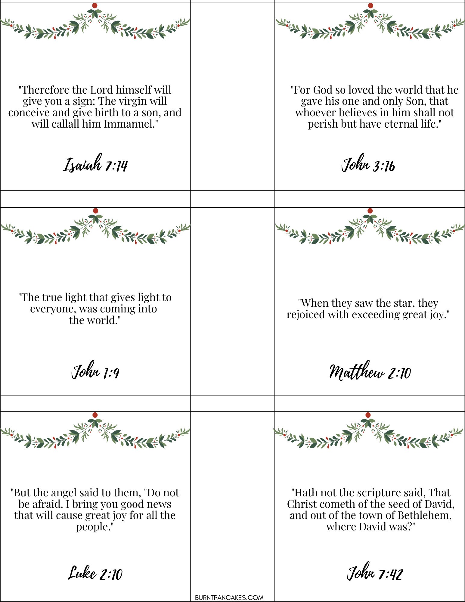 Advent Calendar Scripture Cards Daily Christmas Scripture - Etsy