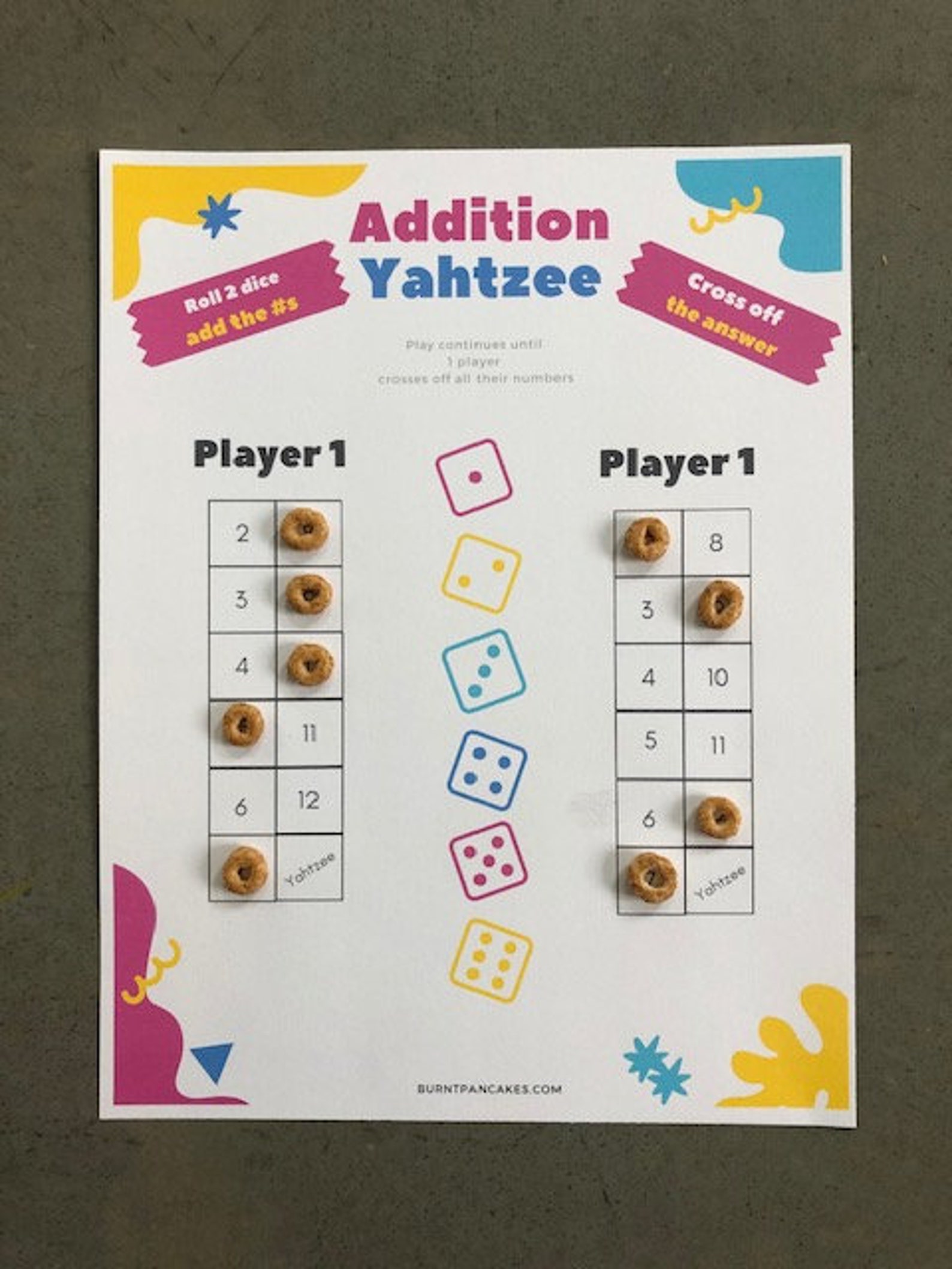 Addition Dice Game for Kids | Instant Download | Fun and Easy Game to ...