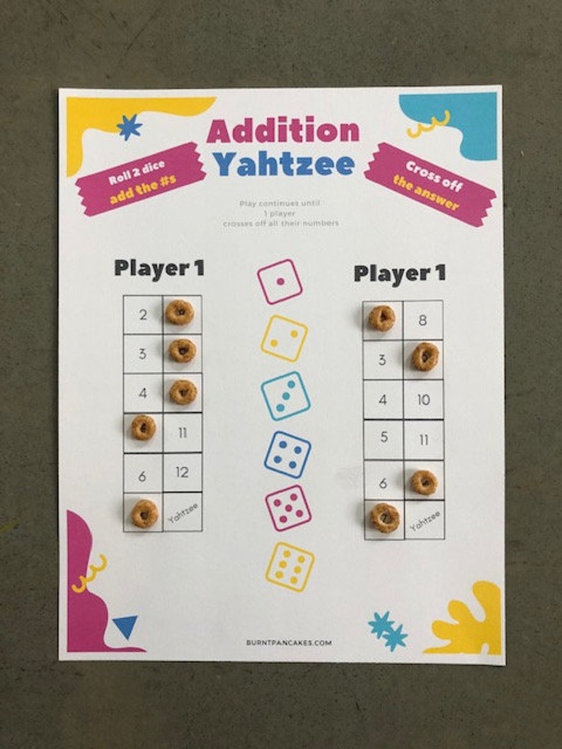Addition Dice Game for Kids | Instant Download | Fun and Easy Game to ...