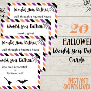 Halloween Would You Rather Cards | Printable Game | This or That ...