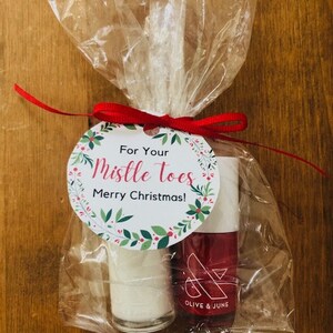 Mistle Toes Gift Tag | Nail Polish Gift | Christmas Party Favor ...