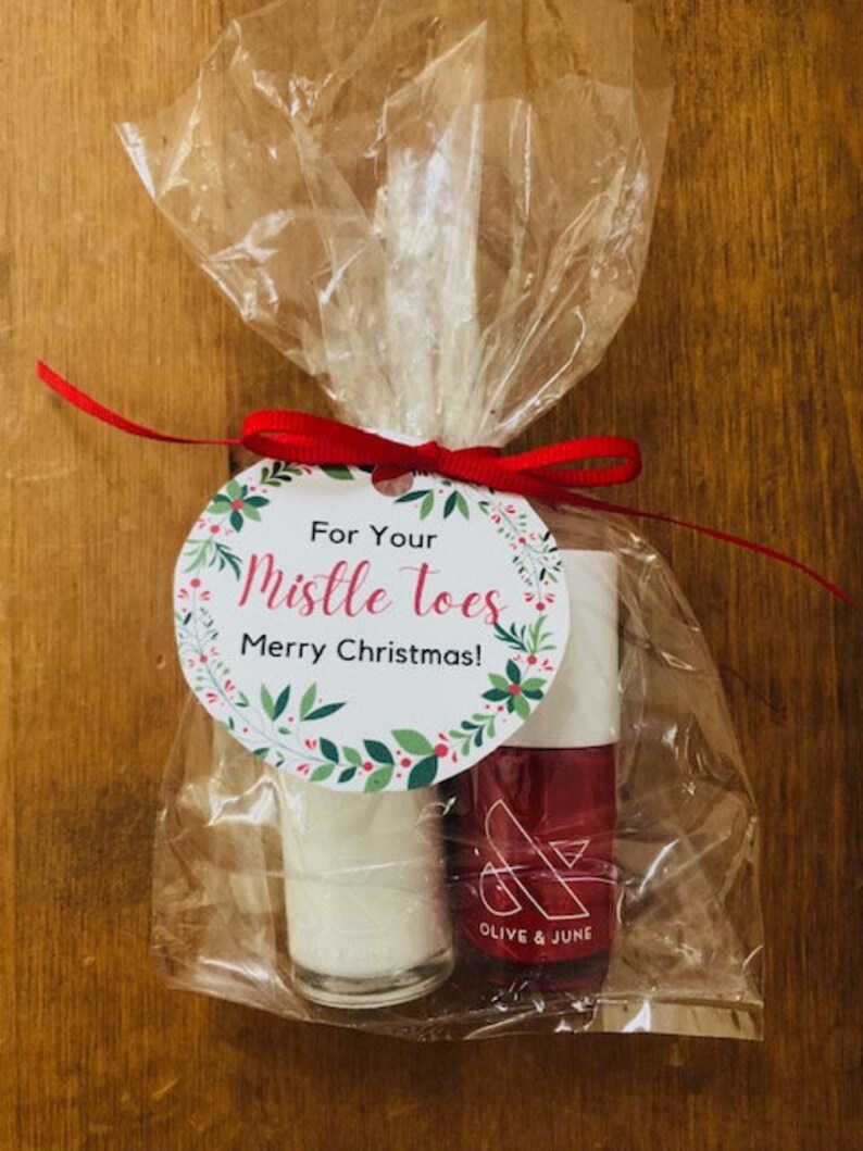 Mistle Toes Gift Tag | Nail Polish Gift | Christmas Party Favor ...