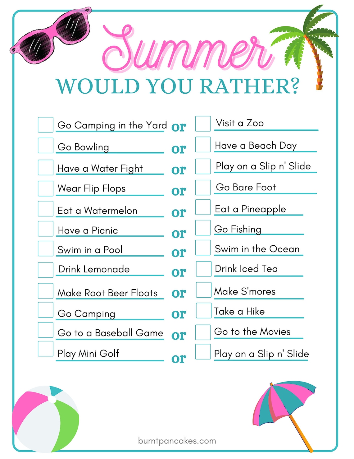 Would You Rather Questions for Summer | Summertime This or That ...